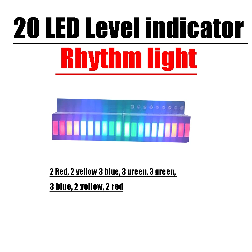 DC9V-12V-20-LED-Music-Level-Indicator-light-Rhythm-melody-LAMP-Music ...