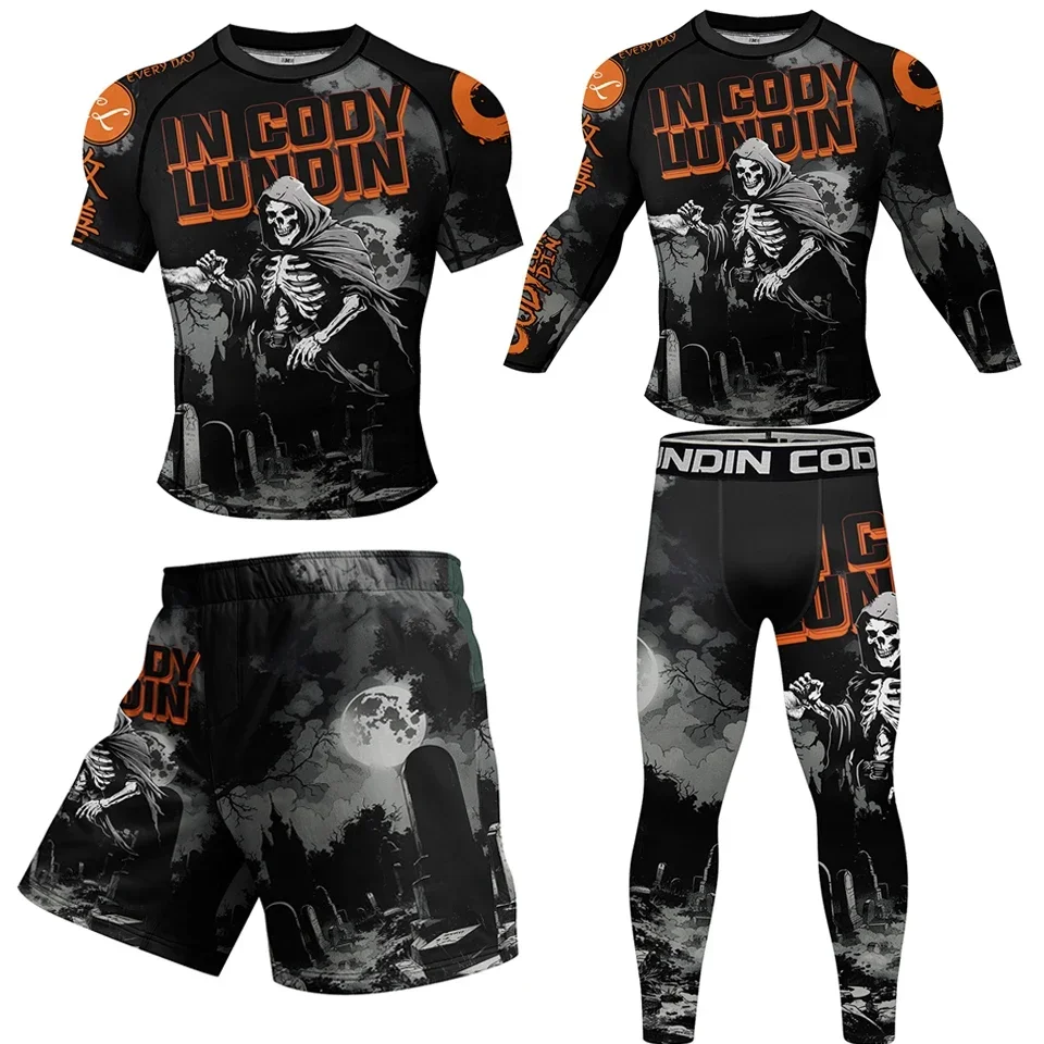 Compression MMA Bjj Rashguard Grappling Tracksuit Mens Boxing Jerseys ...