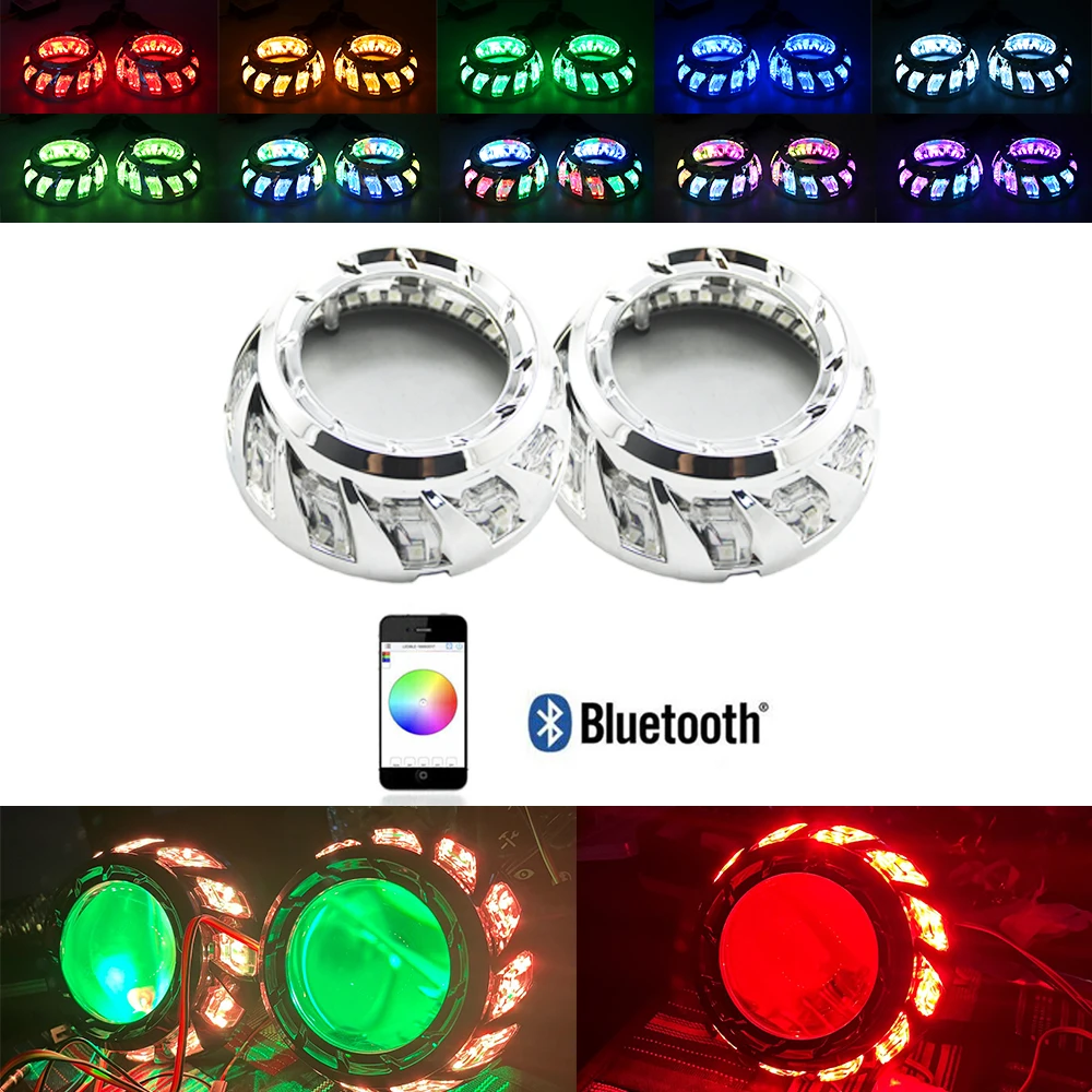 RGB-Angel-Eyes-Revolving-Dynamic-LED-Shrouds-APP-Control-Fit-2-5-3-0 ...