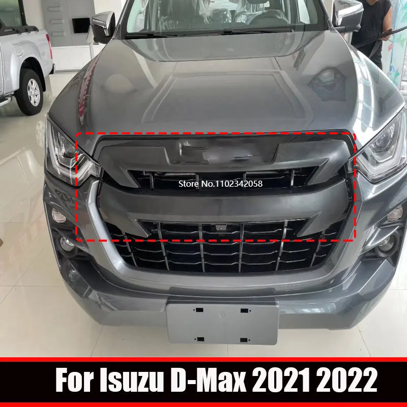 For Isuzu D-MAX DMAX 2021 2022 2023 ABS BLACK Front Grille Grill Hood ...