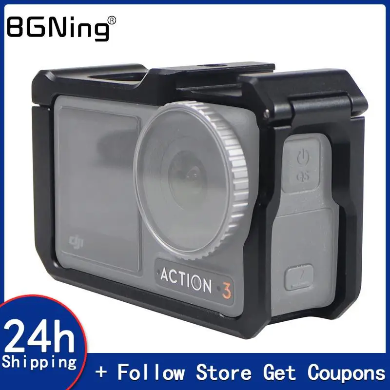 Camera-Cage-for-DJI-OSMO-Action-3-Protective-Case-Cage-w-Cold-shoe-1-4 ...