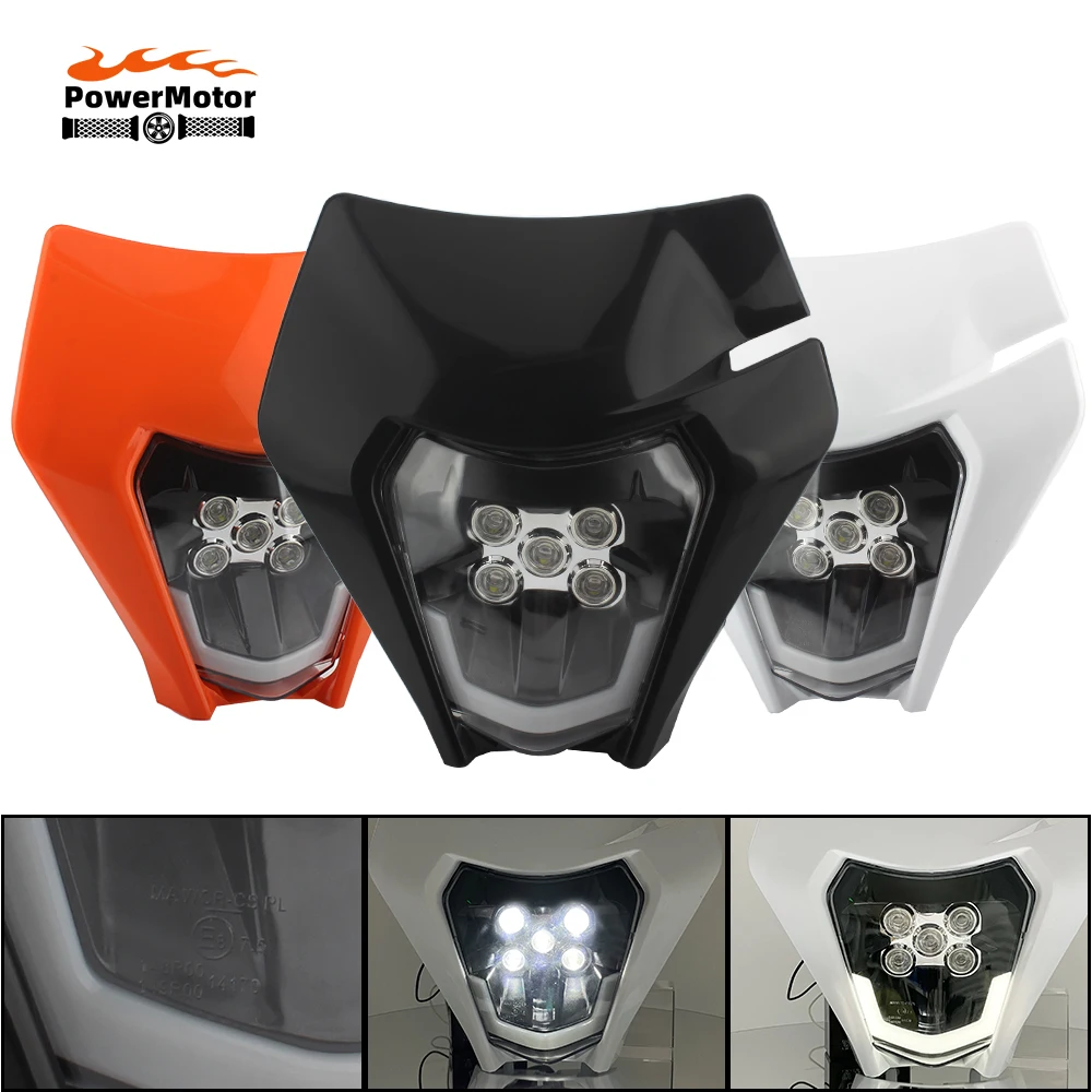 for KTM Headlight Plate LED Motorcycle Enduro Fairing EXC MX SX Wick ...