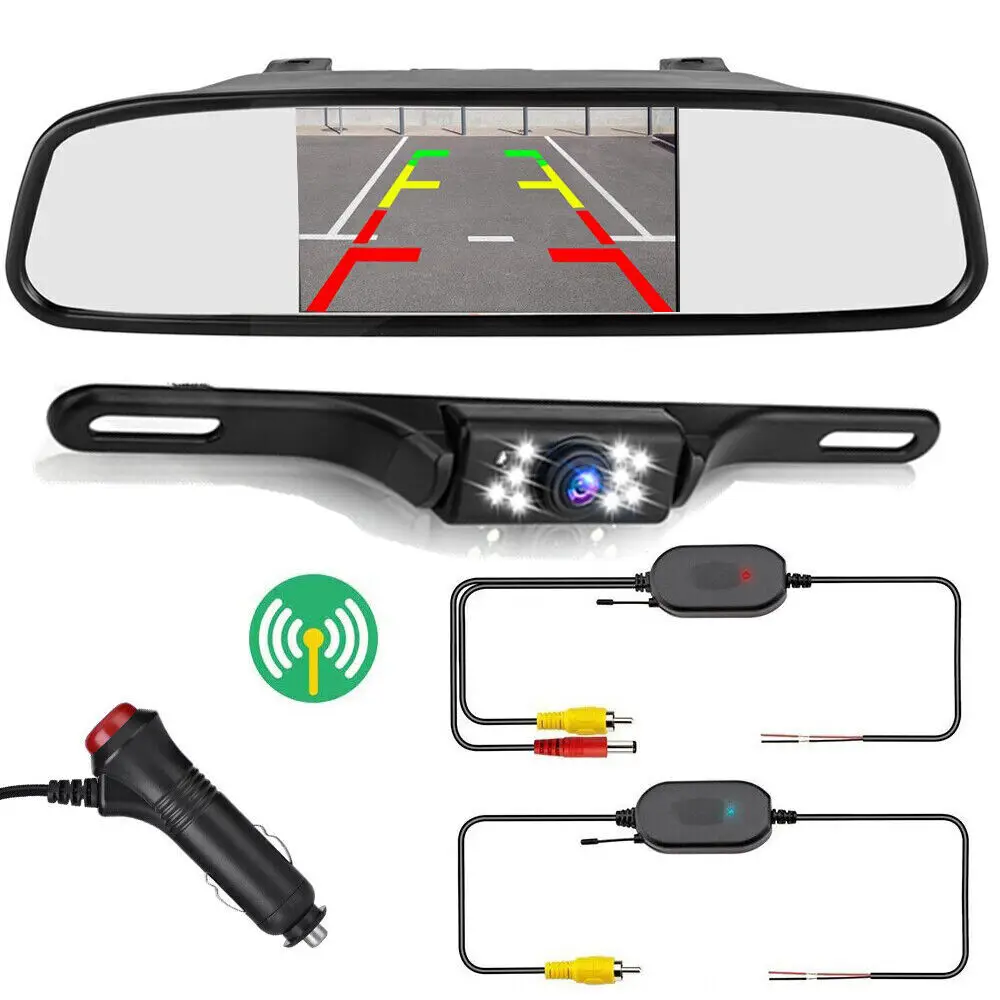 Wireless-Car-Reversing-Backup-Camera-4-3-inch-Vehicle-Rear-View-Monitor ...
