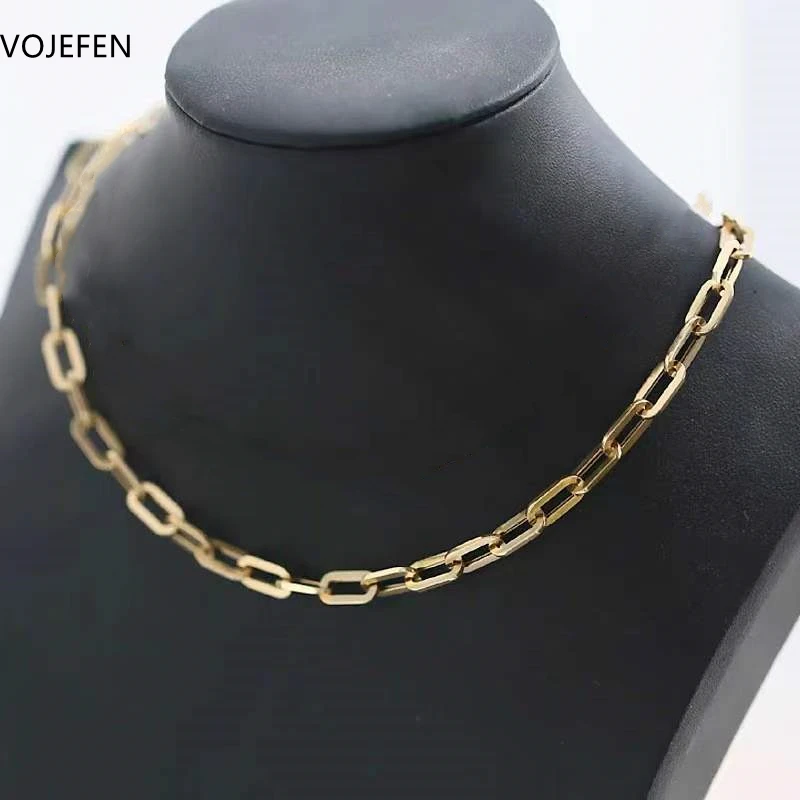 Vojefen collares de oro puro auténtico de 18K para mujer, cadenas ...