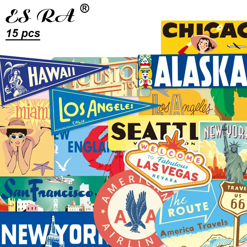 Vintage American Travel Stickers