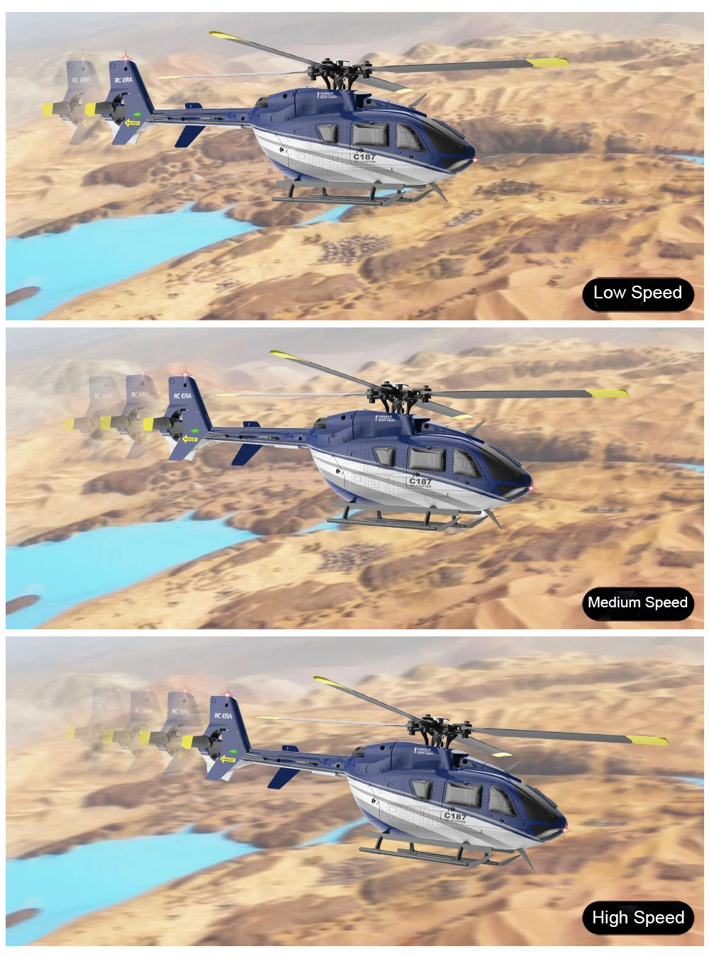 RC ERA C187 Rc Helicopter - 2.4G 4CH Single Blade EC-135 Scale 6-Axis – RCDrone