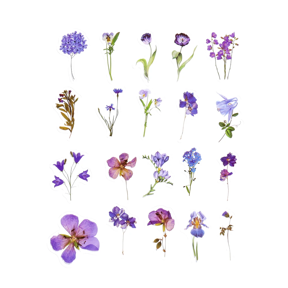 40pcs/bag Plant Flower Decorative Pvc Sticker Epoxy Resin Crafts ...