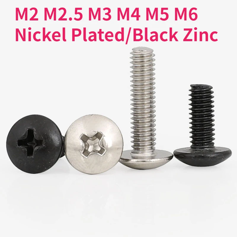 M2-M2-5-M3-M4-M5-M6-Nickel-Plated-Black-Zinc-Cross-Recessed-Truss-Head ...