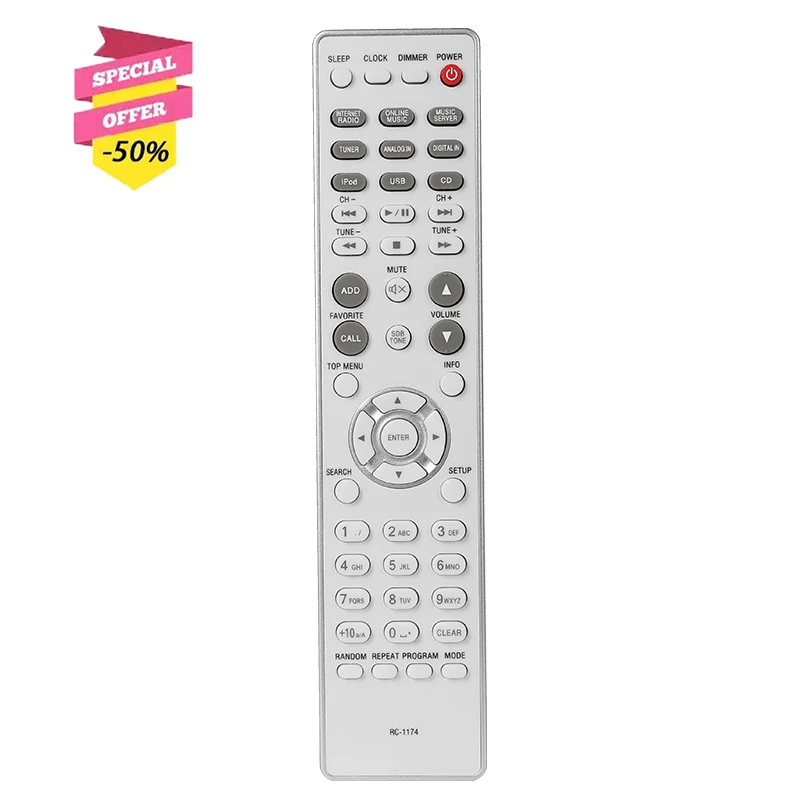 New-RC-1174-RC1174-Remote-Control-Compatible-With-Denon-Audio-System ...