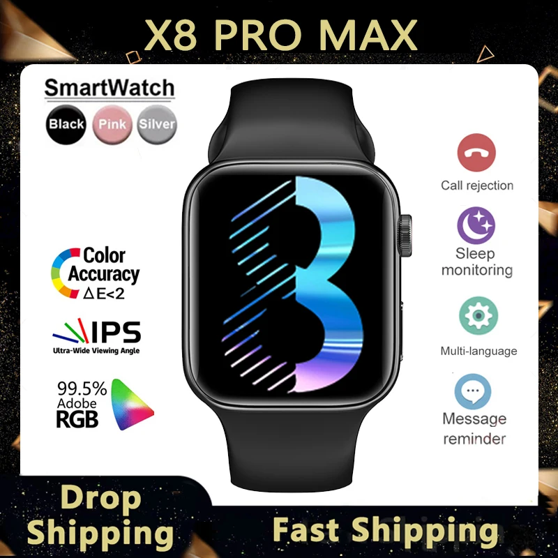 New-Smart-Watch-X8-Pro-Max-Series-8-Men-Women-Body-Heart-Rate-Detection ...