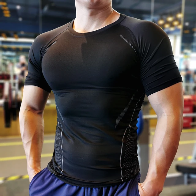 Compression Breathable Men's Gym T Shirt - Men's Fitness Apparel, Men's ...