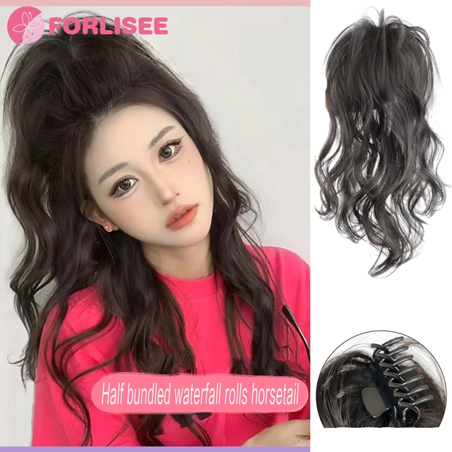 Synthetic singular clip on hair styling pad