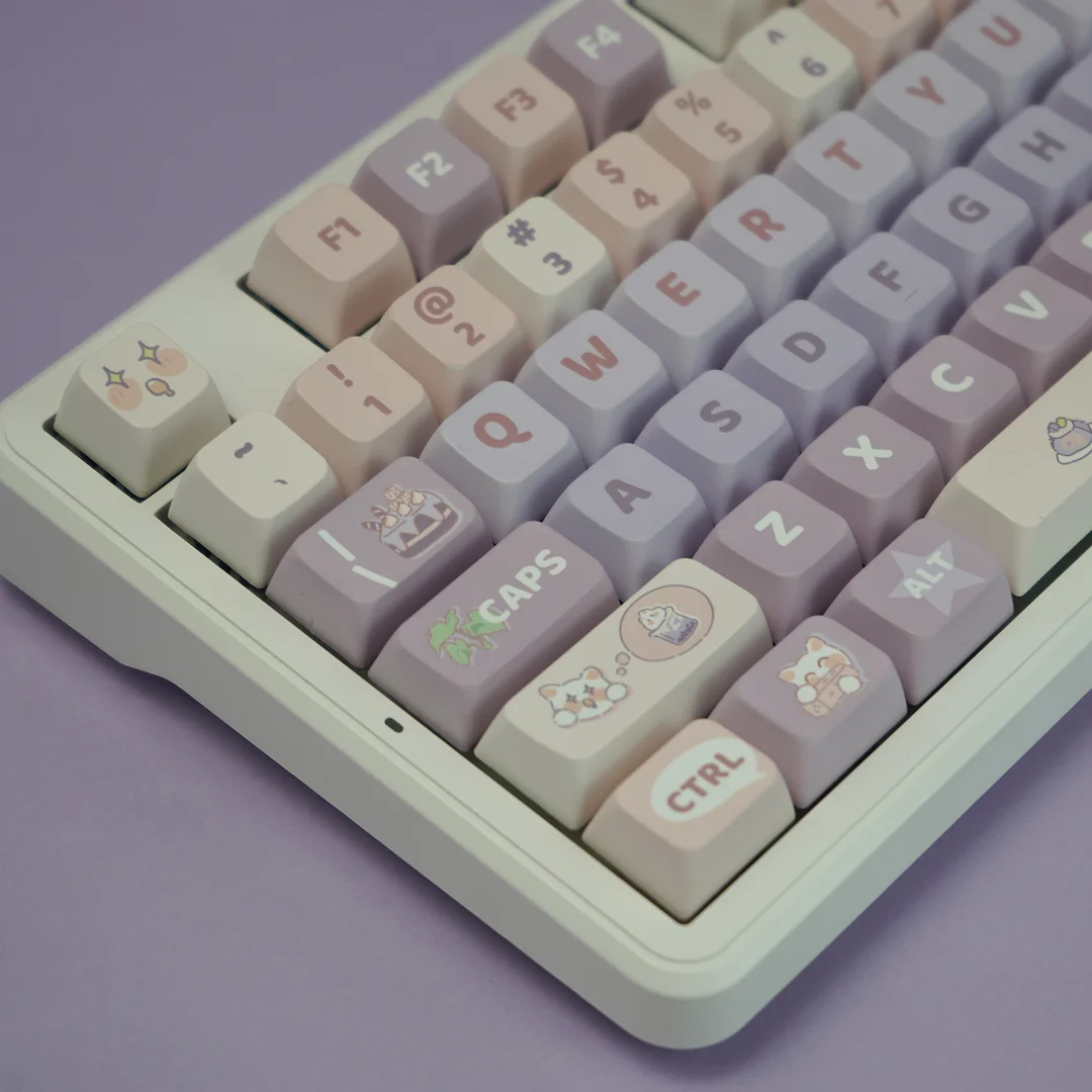 NPKC-Purple-Keycap-Set-MDA-Profile-Cute-Taro-Keycaps-Dye-sub-Keys-for ...