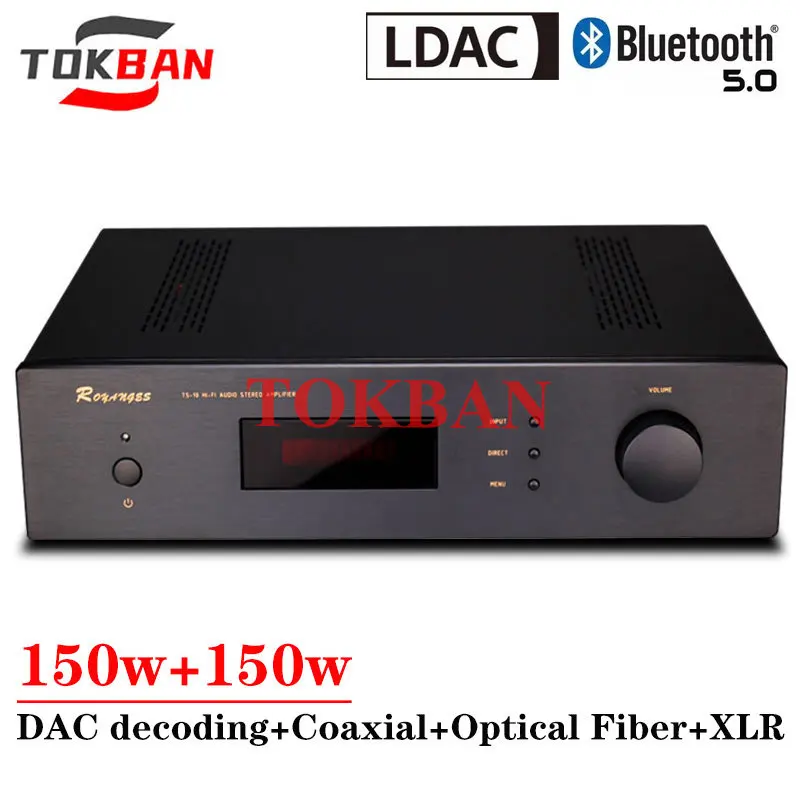 Tokban TS 10 2.0 스테레오 파워 앰프, 고출력 밸런스드 XLR 파이버 동축 블루투스 5.0, LDAC 클래스 AB ...