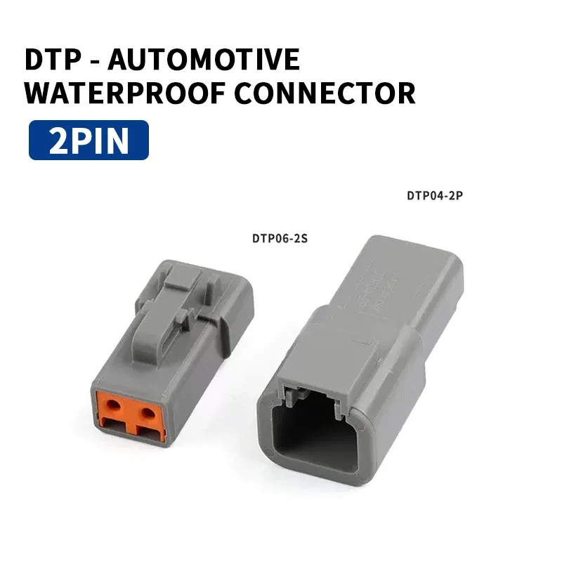 DTP Gray 2 Pin Male Female Waterproof Electrical Auto Connector DTP06 ...