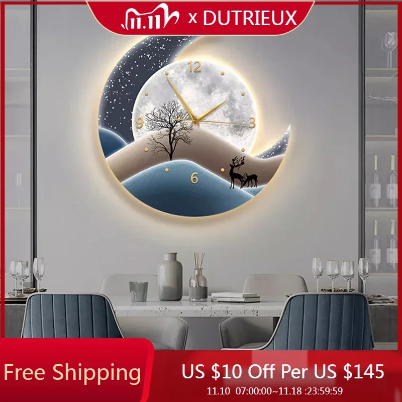 Art-Mural-Wall-Clocks-Luxury-Digital-Mechanism-Led-Modern-Restaurant ...