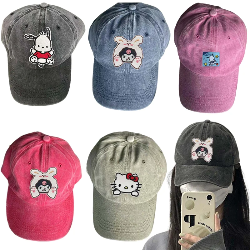 Sanrio-Anime-Hello-Kitty-Sun-Hat-Kawaii-Kuromi-Pochacco-New-Fashion ...