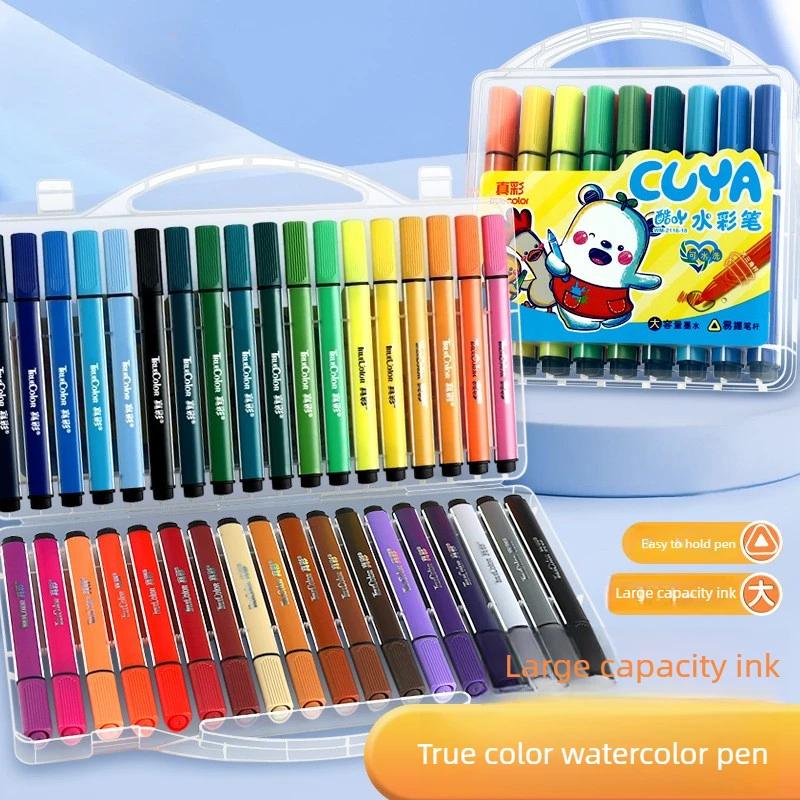 36 Washable Watercolor Markers Triangle Barrel Non Toxic Alcohol Free ...