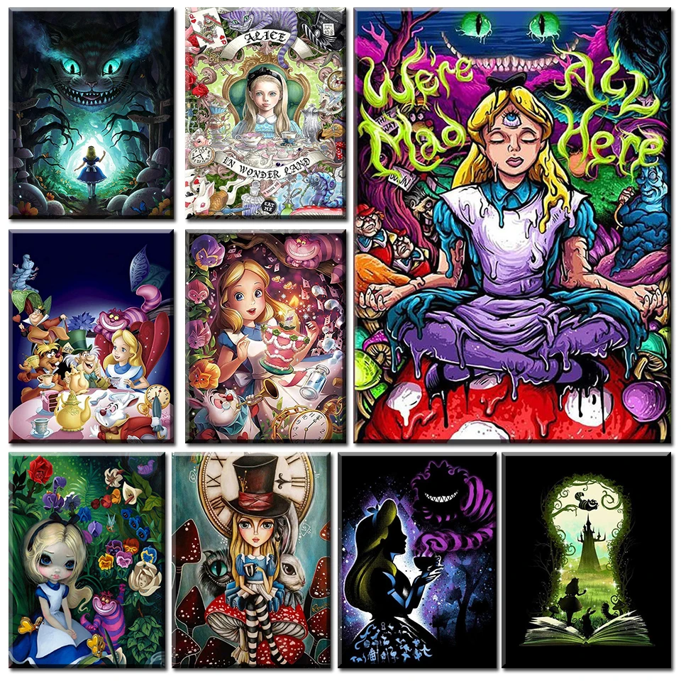 Alice Wonderland Diamond Painting | Diamond Painting Cheshire Cat ...