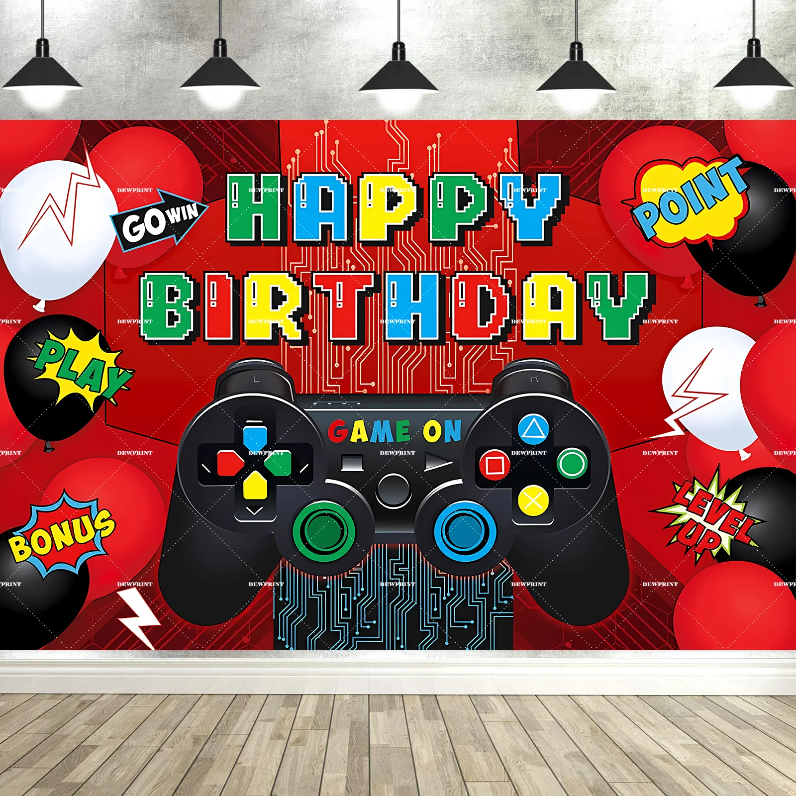Happy Birthday Backdrop Banner Sign for Boys Girls Colorful Birthday ...