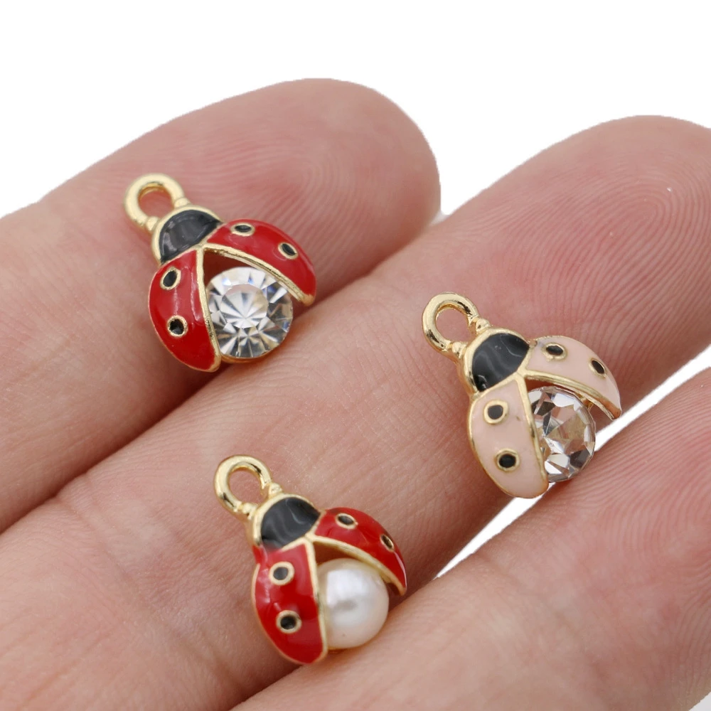 Ladybug Charms Jewelry Making | Ladybug Pendant Bracelet | Enamel ...