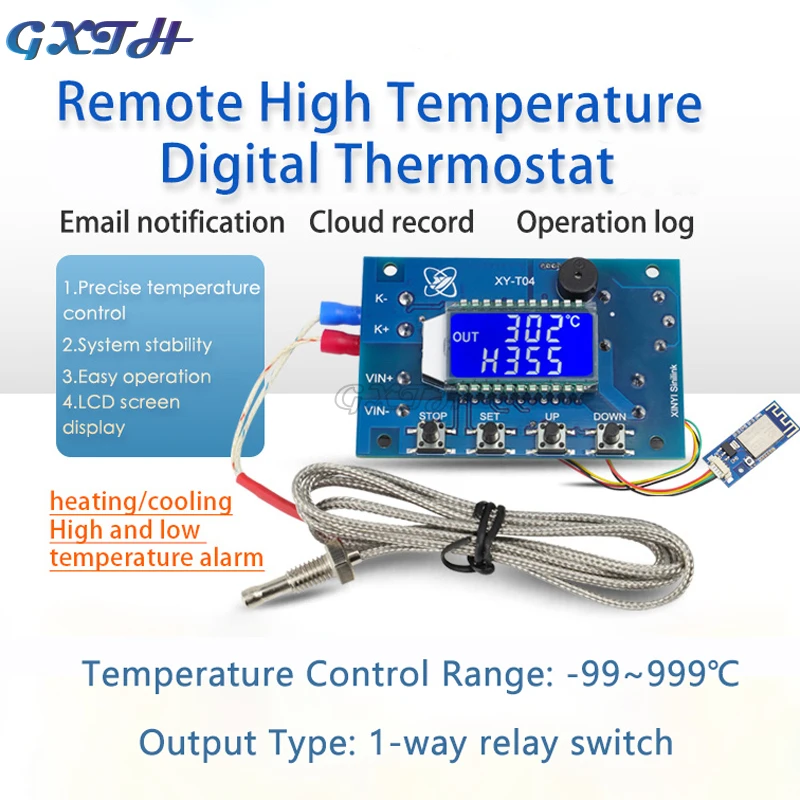 Remote WIFI Temperature Controller K-type LCD Digital Thermostat Module ...