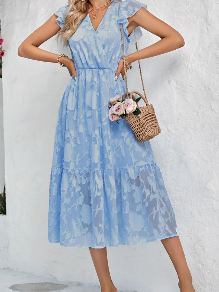 Vestido-Floral-sin-mangas-con-cuello-en-V-para-mujer-falda-informal ...