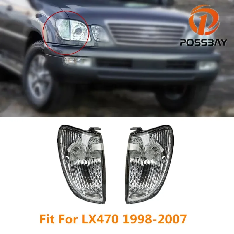 POSSBAY Car Corner Turn Signal Lights White Lens For Lexus LX470 1998 ...