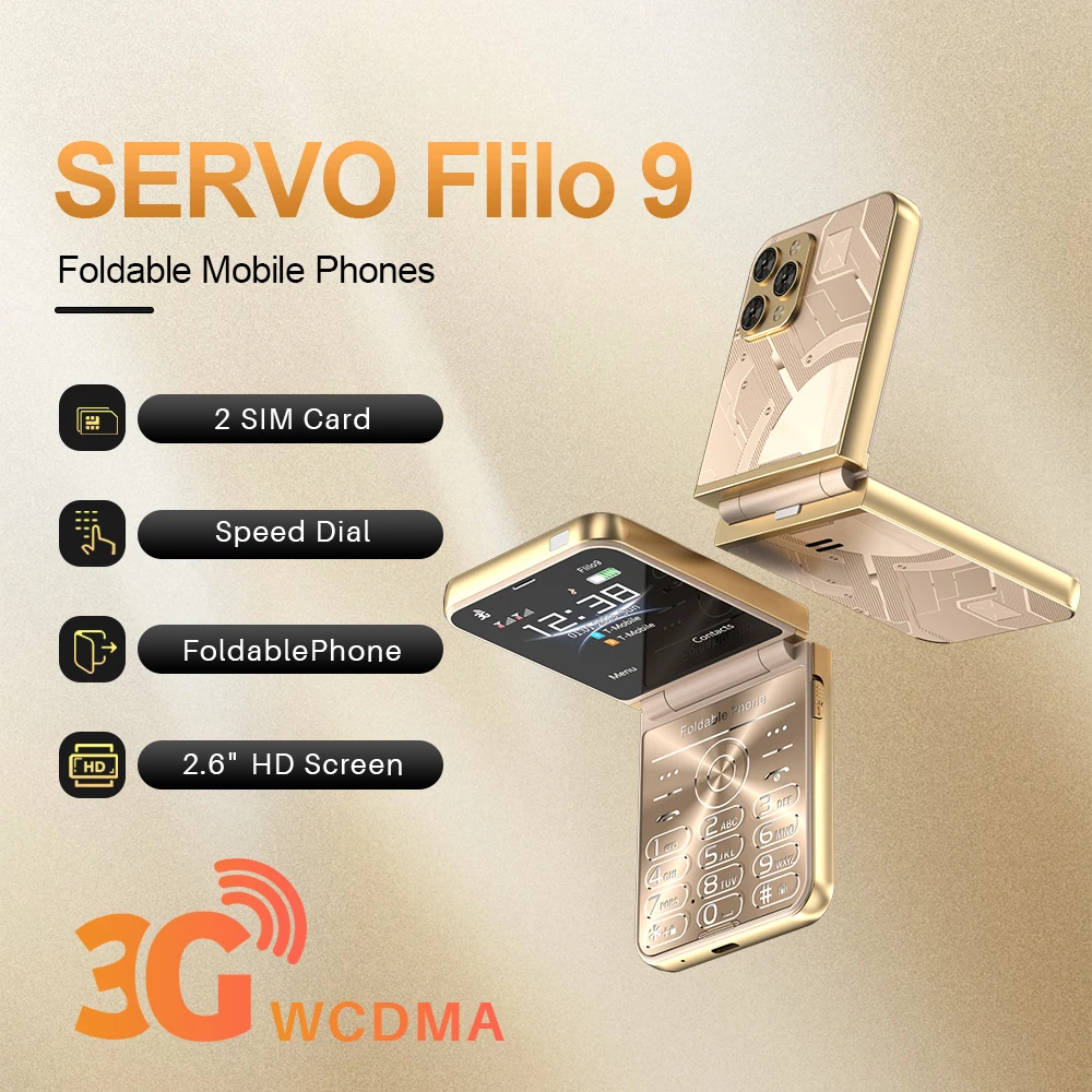 2024-SERVO-Flilo9-Flip-Mobile-Phone-3G-WCDMA-2-6inch-Screen-Dual-SIM ...