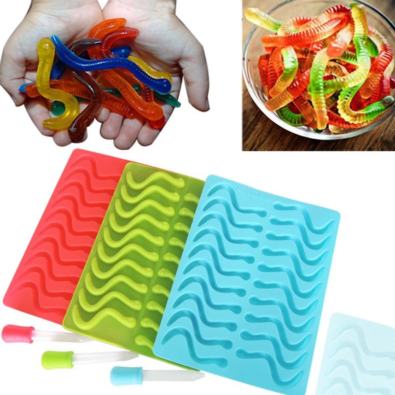 Silicone Gummy Snake Cake Mold | Silicone Mold Gummy Tray Candy - 20 ...