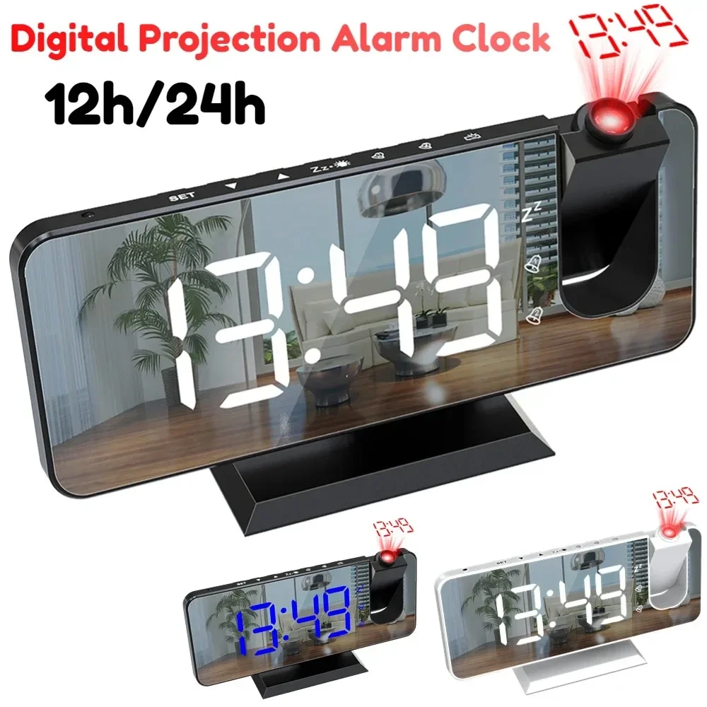 USB-Projector-Digital-Wall-Clock-Electronic-Snooze-Table-Clock-Watches ...