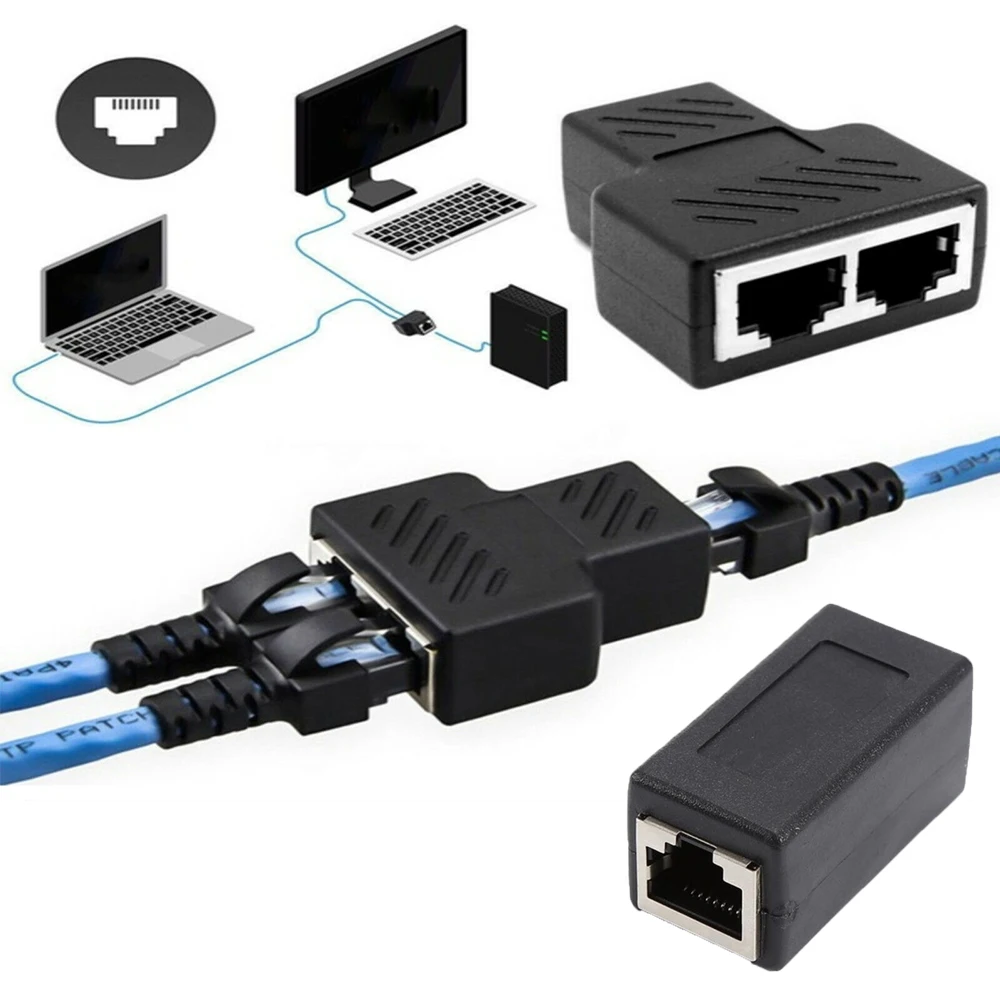 Network-Cable-Ethernet-Cable-Extender-Network-Connector-1-To-2-Ways ...
