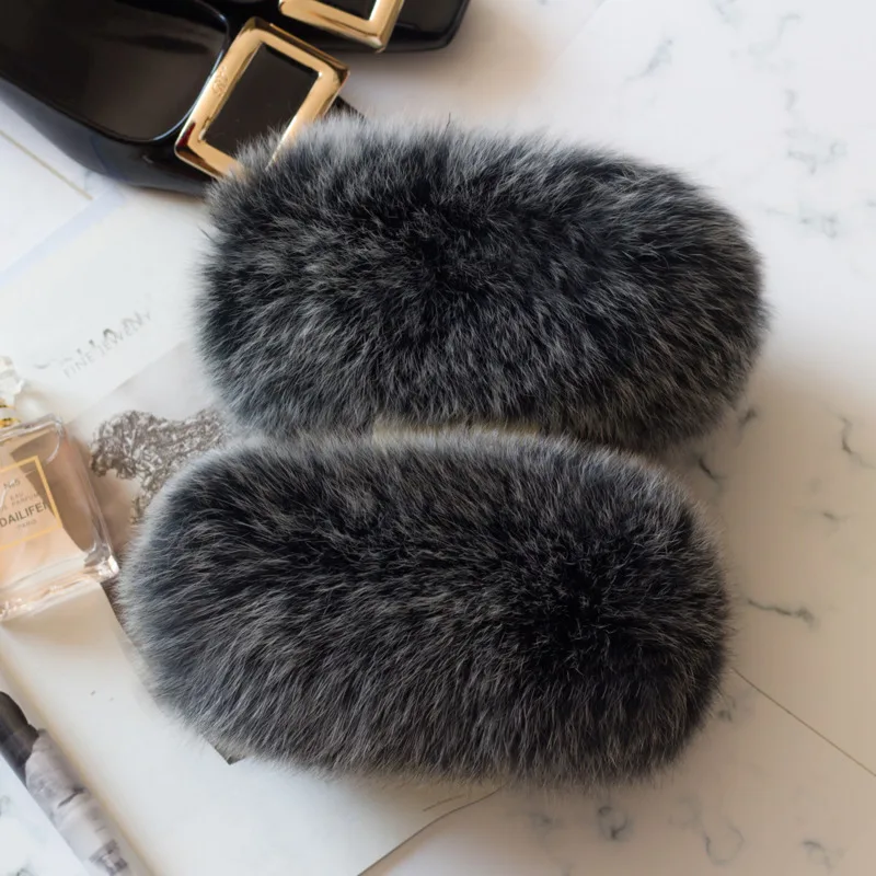 Real Fox Fur Cuffs Women Wrist Keep Warm Arm Warmers Warmer Sleeve ...
