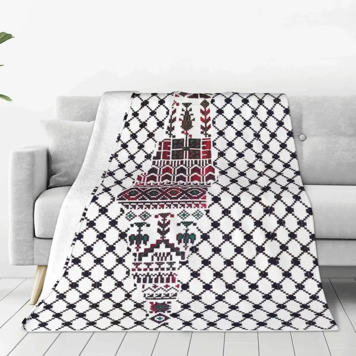 Palestine-Palestinian-Knitted-Blanket-Traditional-Tatreez-Wool-Throw ...