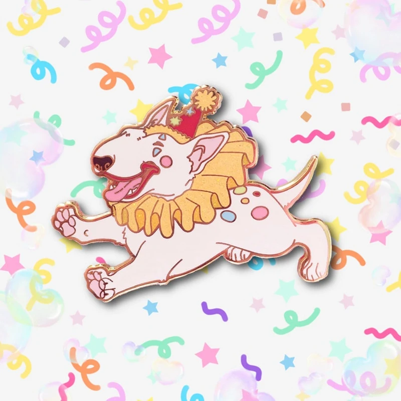 Cartoon-Cute-Circus-Edgar-the-Clown-Bull-Terrier-Enamel-Pin-Badge ...
