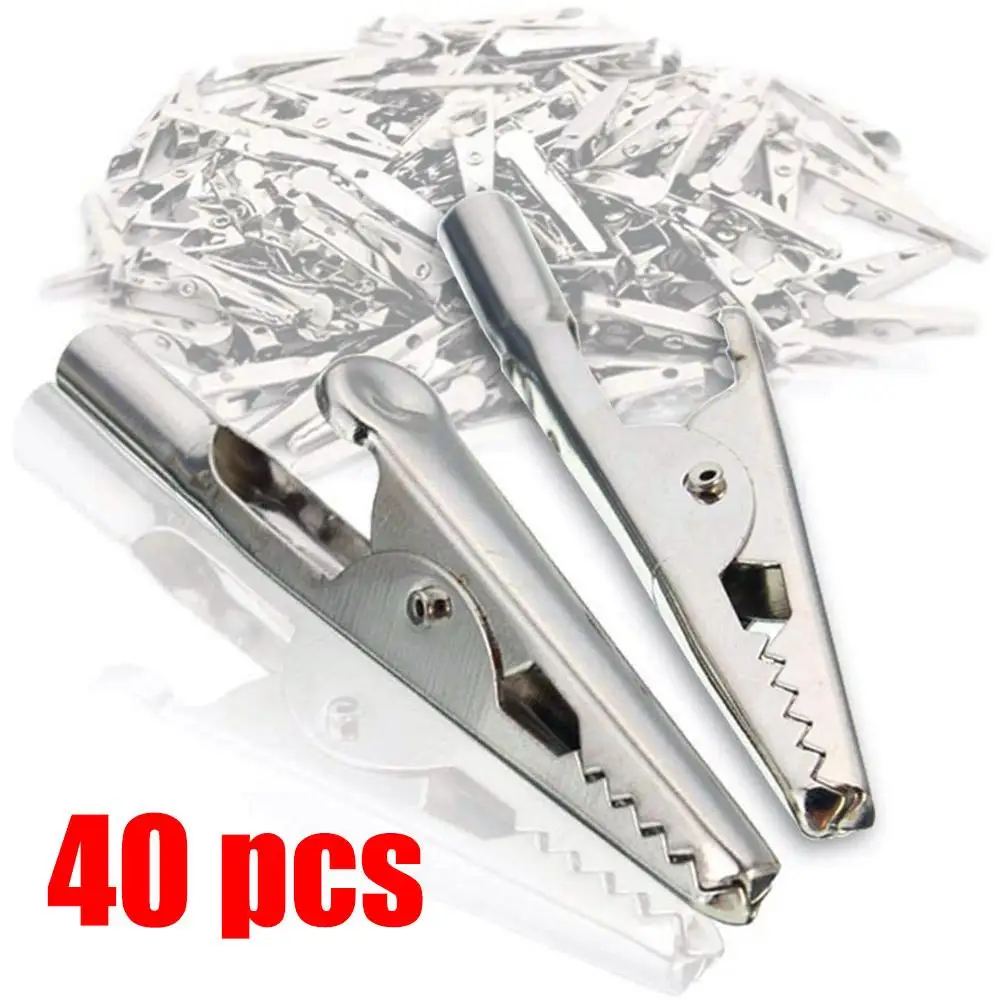 40Pcs-Metal-Alligator-Clips-Electrical-Test-Cable-Crocodile-Clips-51mm ...