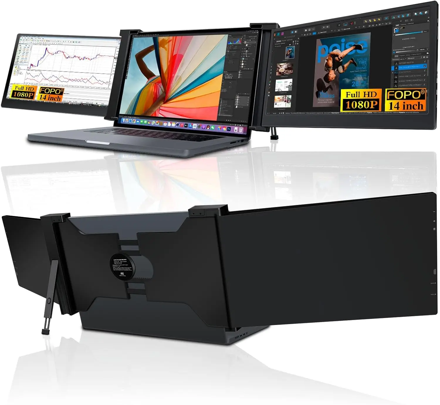 14-inch-Portable-Triple-Screen-Monitor-1920-1200-Resolution-Laptop ...