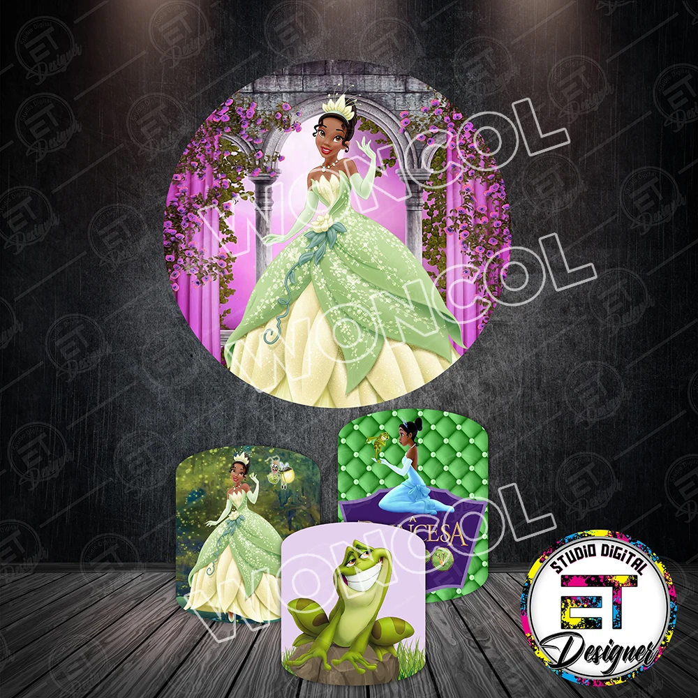 Tiana Round Backdrop Princess Tiana Birthday Backdrop The Princess And ...