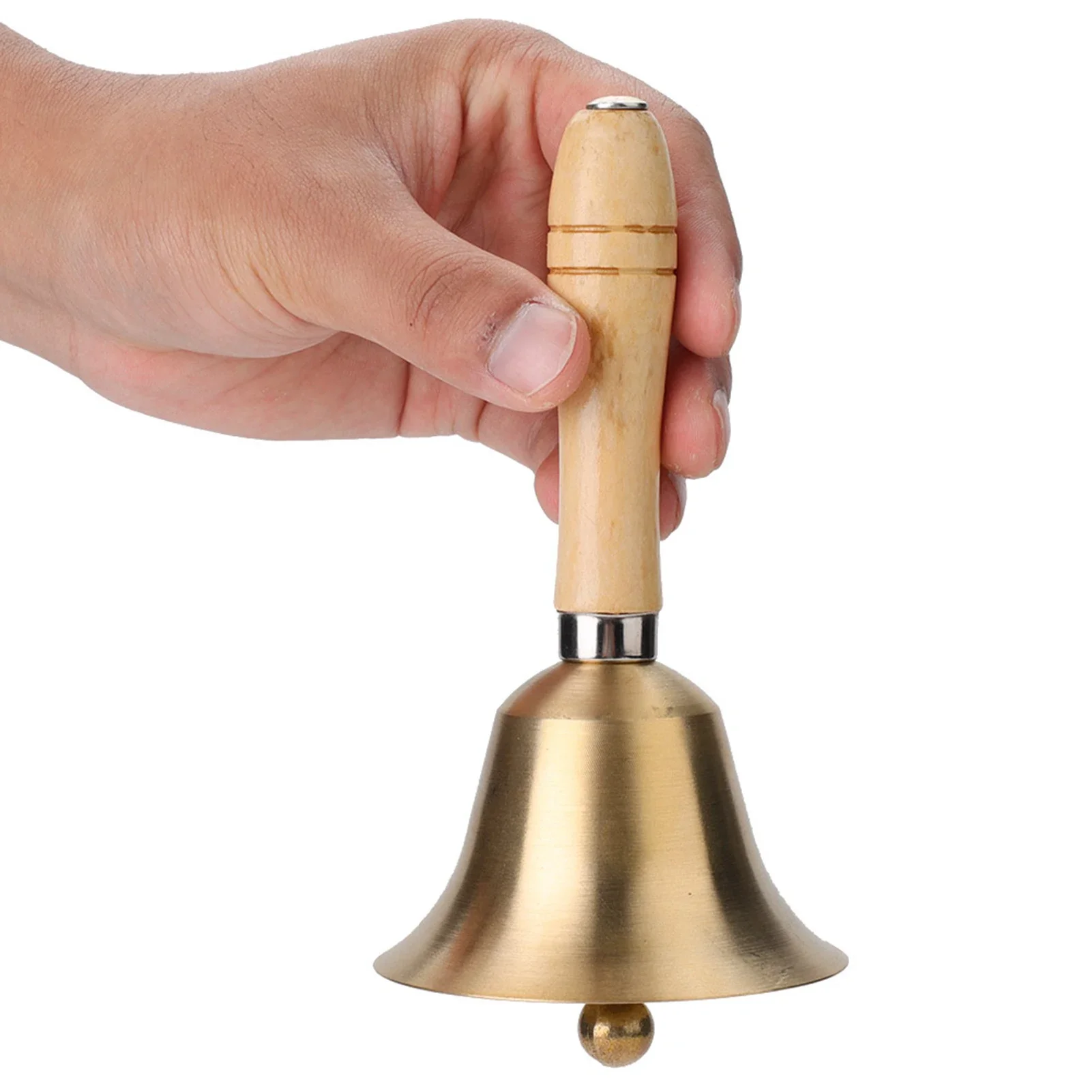 8CM Multi Functional Hand Bell Handbell With Wooden Handle For School ...