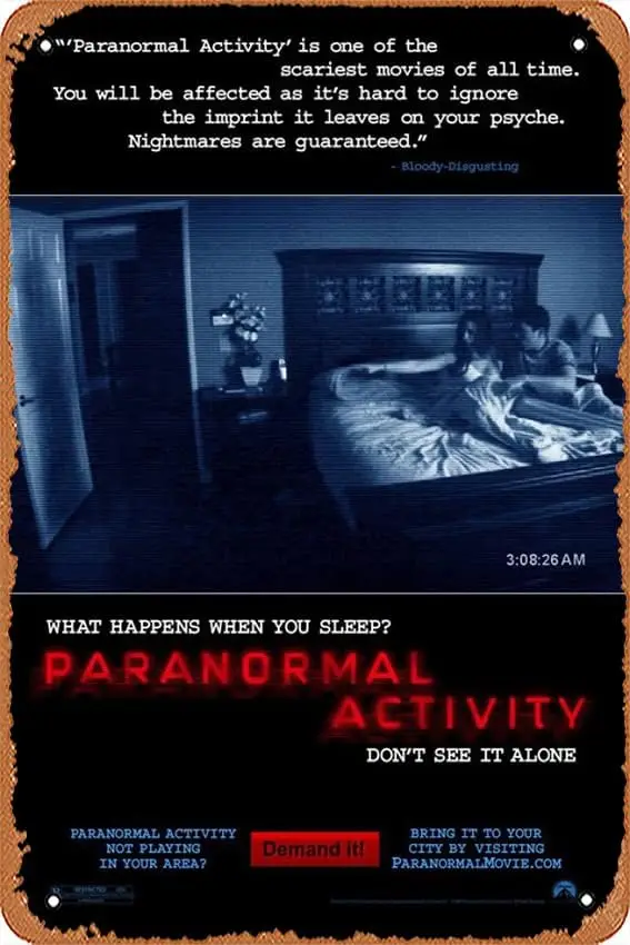 Paranormal Activity Movie Poster 8 x 12 Inches - Retro Vintage Metal ...