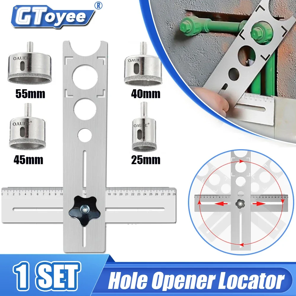 Multi-Functional Stainless Steel Ceramic Tile Hole Locator Ruler ...
