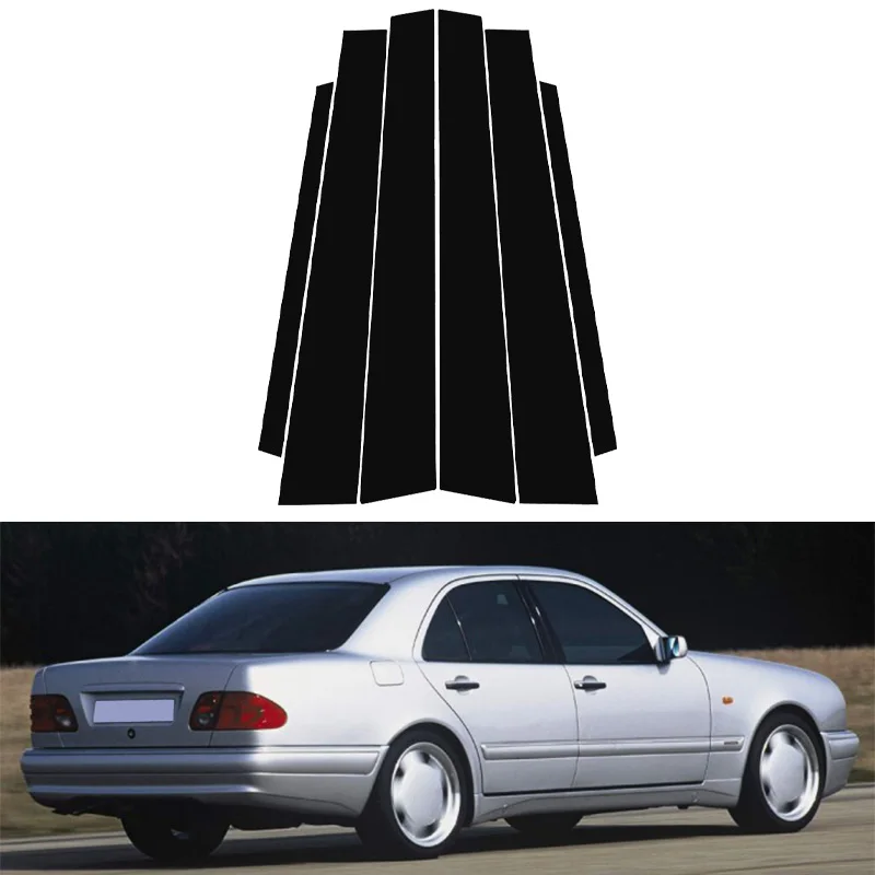 Fit For Mercedes Benz E-Class W210 1996-2002 6pcs Glossy Black Window ...