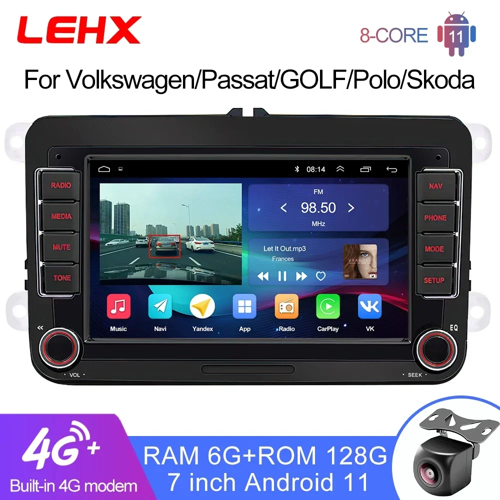 2-Din-Android-Auto-Radio-Multimedia-Carplay-GPS-est-reo-para-VW ...