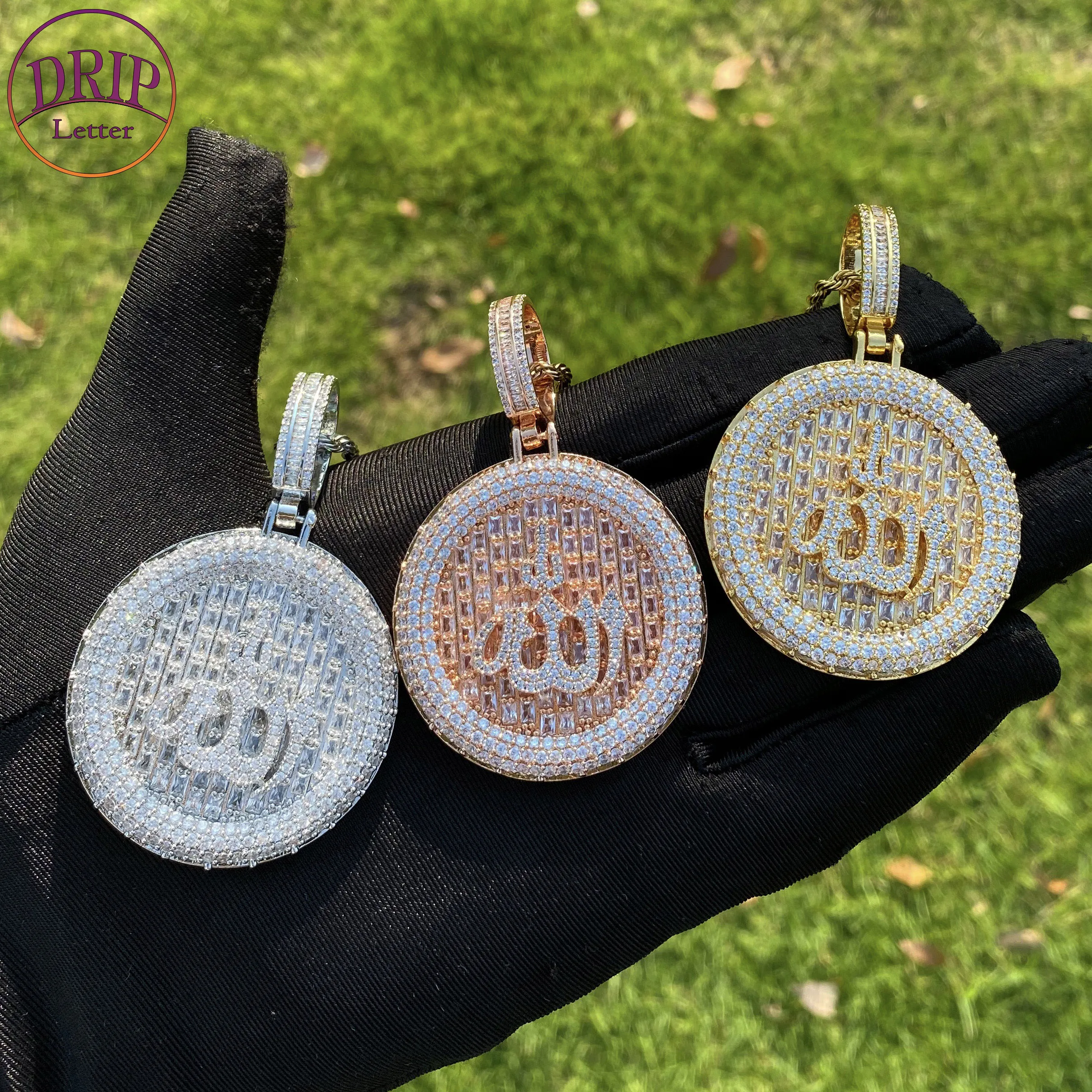 Drip-Letter-Muslim-God-Allah-Pendant-for-Women-Necklace-Religious-Iced ...