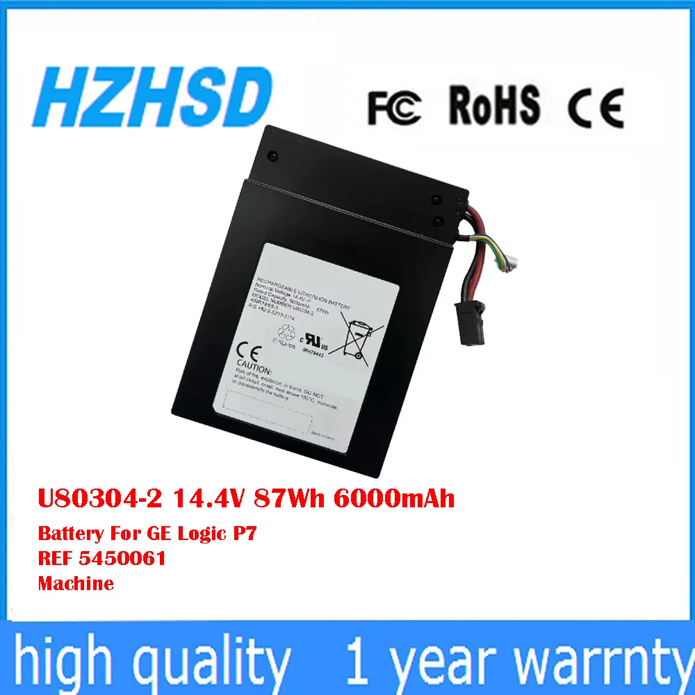 U80304-2 14.4V 87Wh 6000mAh Battery For GE Logic P7 REF 5450061 Machine ...