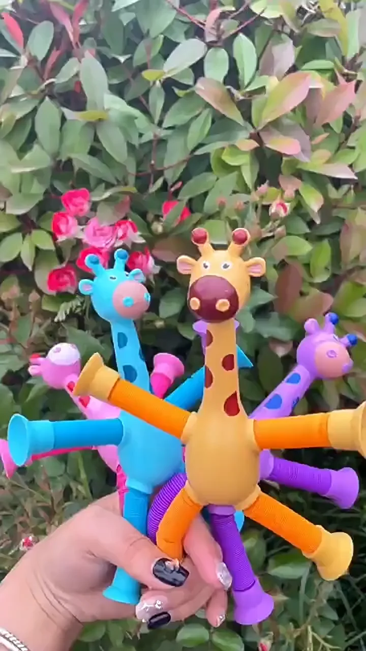 Cute Giraffe Stretch Tube Stress Relief Sensory Toy Pack of 1 2 3 or 4 ...