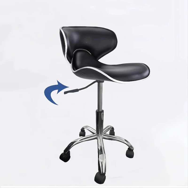 ‌Height-Adjustable PU Saddle Chair ，360° Swivel Beauty Stool, Anti-Slip ...