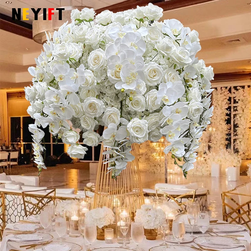 80-70-60-40cm-White-Large-Flower-Ball-Artificial-Table-Centerpiece-for ...