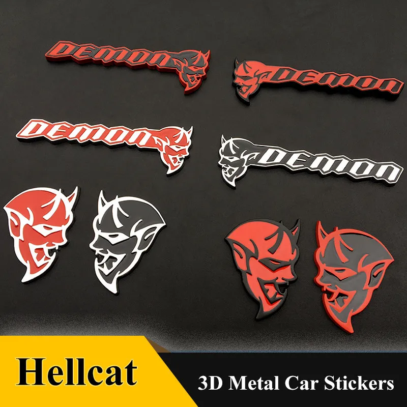 Metal Hellcat SRT Demon Emblem Car Sticker Front Grill Fender Badge ...