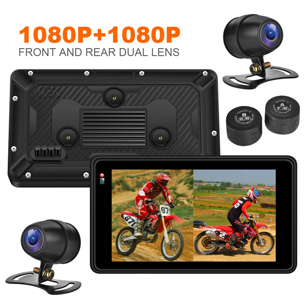 5-Inch-Dash-Cam-Motorcycle-Driving-Recorder-Wireless-Carplay-Android ...